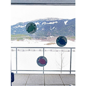 Retractable Screen Door Decals (Stickers) - 6 per Package - Keep Children Safe - Alert Birds, Dogs, Kids - Warn, Protect, Window Safety - Sea Turtles