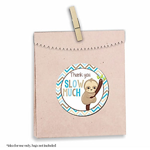 Thank You SLOW Much Sloth Appreciation & Encouragement Sticker Labels, 40 2" Party Circle Stickers by AmandaCreation, Great for Teachers, Co Workers, Employees and Anyone Who Needs to Feel Appreciated