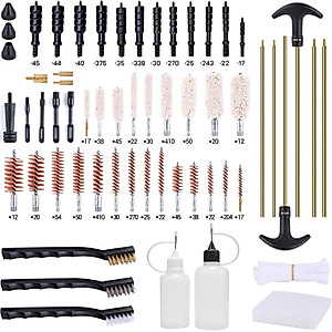 Universal Gun Cleaning Kit for .223 5.56 .308 7.62 .410 Cal,Rifle Cleaning Kit for Hunting Handgun Shotgun Pistol All Guns