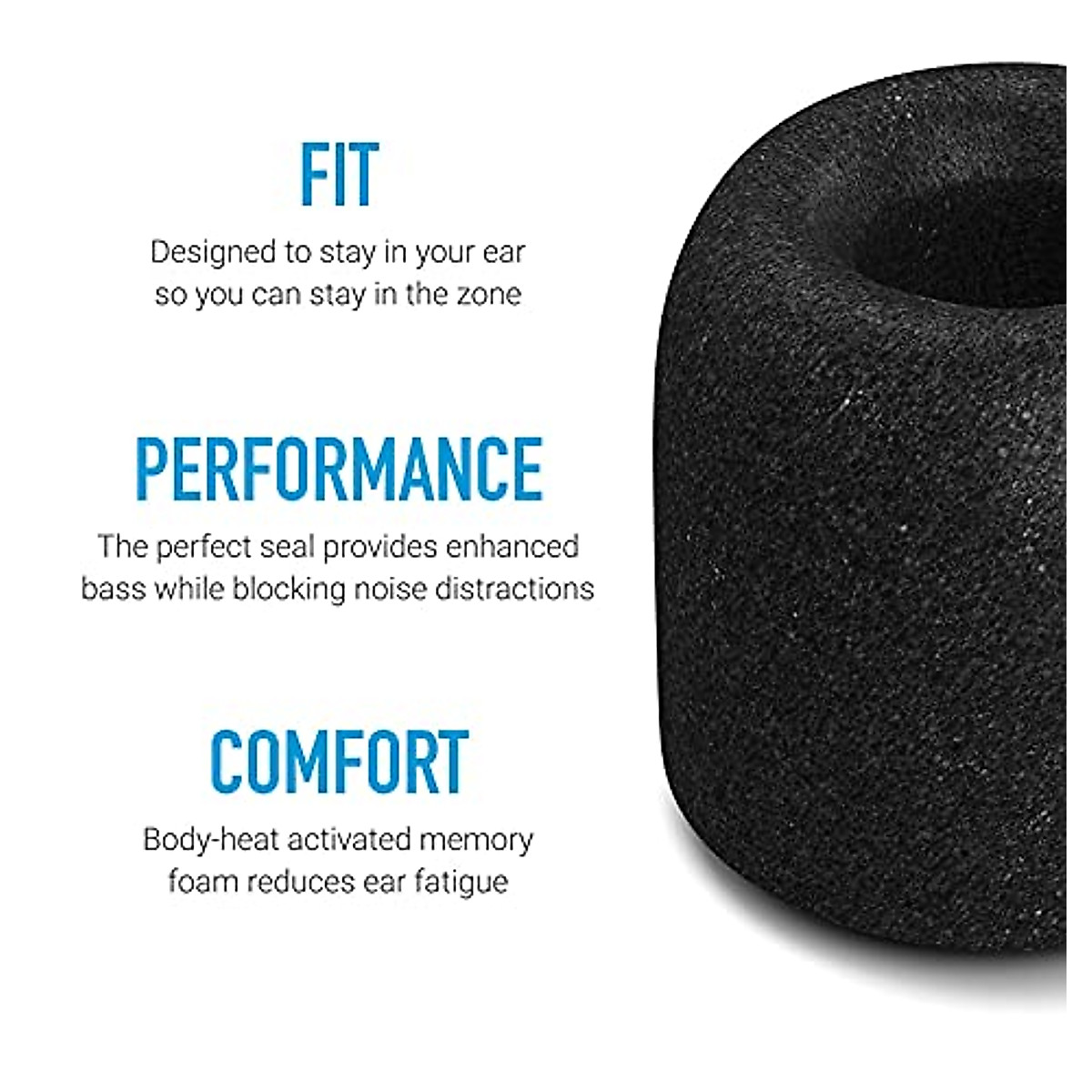 Comply T-500 Memory Foam Replacement Earbud Tips for KZ ZS10, ZSN, AS10, ZSX, Starfield, FH7, FIIO, MOONDROP and More Earphones (Small, 3 Pairs)