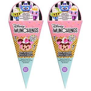 Just Play Disney Munchlings Single Serve Scented Collectible Plush 2-Pack, Kids Toys for Ages 0