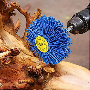 Mixiflor 7 Pack Abrasive Nylon Wheel Brush for Drill with 1/4" Shank, (80 120 180 240 320 400 600 )Grits, Nylon Abrasive Wheel Perfect for Removal of Rust/Corrosion/Paint