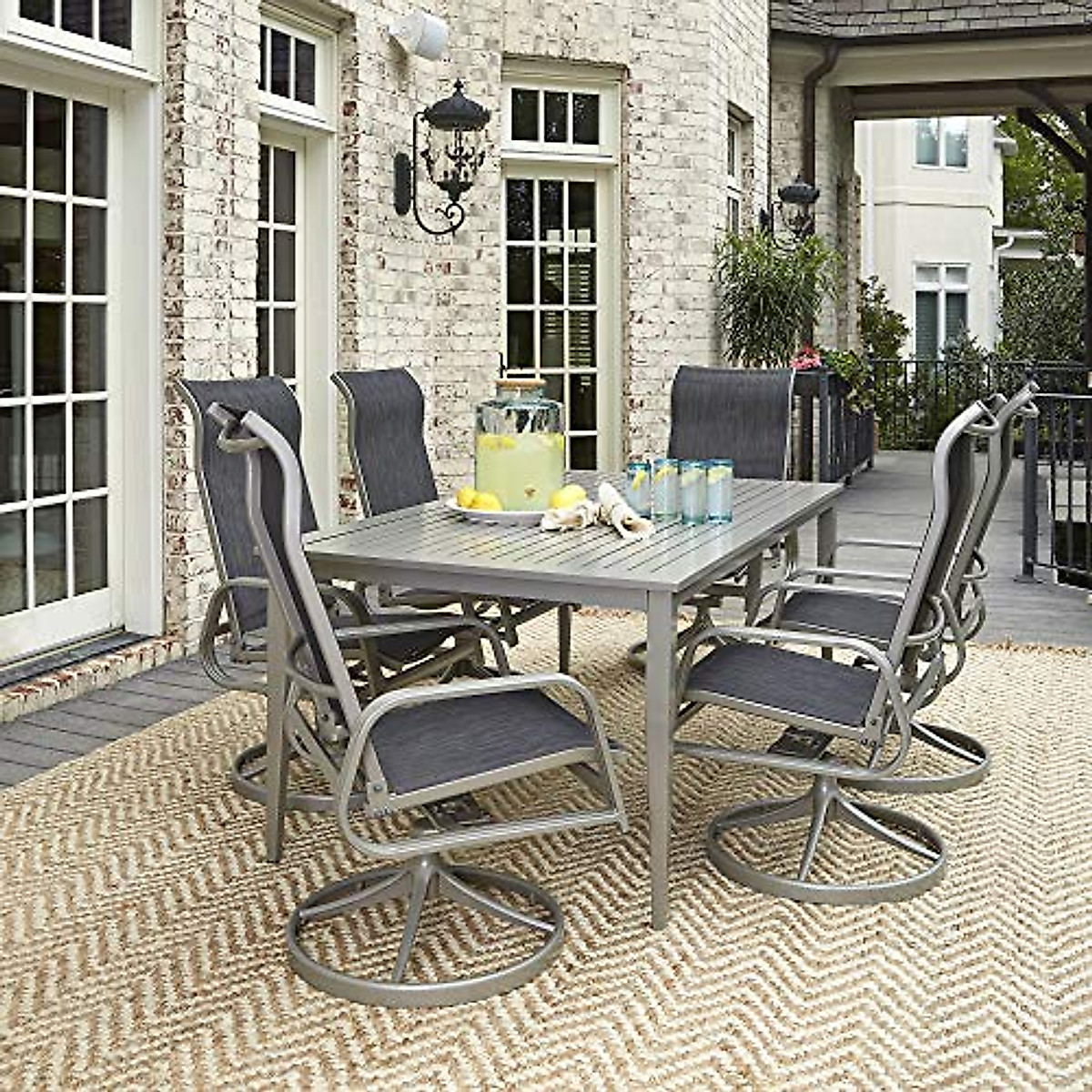 Homestyles Captiva Gray Outdoor Swivel Rocking Chair