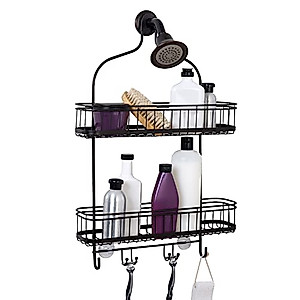 Zenna Home Extra Wide Hanging Over-the-Shower Caddy, Bronze