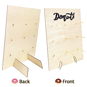 Wood Donut Display Stand Reusable Donut Holder Board Wedding Birthday Doughnut Rack for Party Wedding Birthday