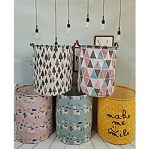 Hehoilam Storage Baskets Waterproof Foldable Organizer Large Storage Bins for Dirty Clothes Home and Office Toy Organizer Laundry Hamper(Pink triangle)