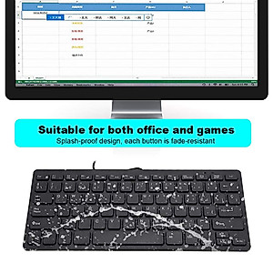 M ugast Wired Keyboard,78 Keys Ultra-Thin Mini Portable USB PC Corded Business Keyboard,Computer Gaming Keyboard for Desktop Computer,Splash-Proof Design,Spanish