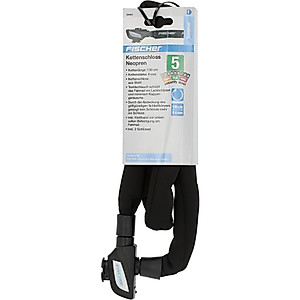 FISCHER 50461 Fahrradschloss Kettenschloss Neopren 130cm 6mm mit Schlüssel Sicherheitsschloss E-Bike Diebstahlschutz Massiv Lang Sicher Chain Lock, Multicoloured, Normal