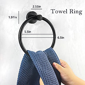 Lckppt 9-Piece Matte Black Bathroom Hardware Accessories Set, Bath Towel Bar Set, Towel Racks for Bathroom Wall, Stainless Steel