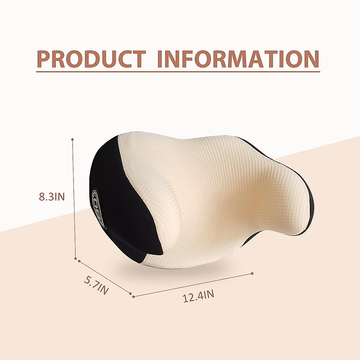 Really Helpful Car Headrest Pillow, Car Neck Pillow for Sleeping with Adjustable Strap, 100% Memory Foam & Breathable Removable Cover, Ergonomic Design - Softness Travel Car Pillow(Beige, 1PC)