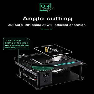 Mini Table Saw Multifunctional Small Table Saw | Cutting | Sanding | Engraving | Drilling | All-in-One Machine, Precision Craftsman Table Saw,7 Levels of Speed,0-90° Angle Adjustment