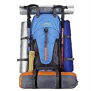 DADAYIYO 70L Large Capacity Waterproof Ultralight Hiking Backpack ,Outdoor Sport Travel Daypack for Climbing Camping (Sky Blue), 27.6*13*9.4 inch (2201)