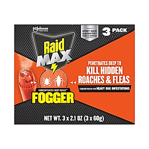 Raid Max Fogger, Insect Killer for Mosquito, Ant, Roach, Spider, Flea, for Indoor Use 6.3 Ounce (Pack of 1)