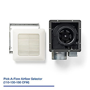 Panasonic FV-1115VQ1 WhisperCeiling DC Ventilation Fan, 110-130-150 CFM,With SmartFlow and Pick-A-Flow Airflow Technology and Flex-Z Fast Installation Bracket,Quiet Energy Star Certified Energy-Saving