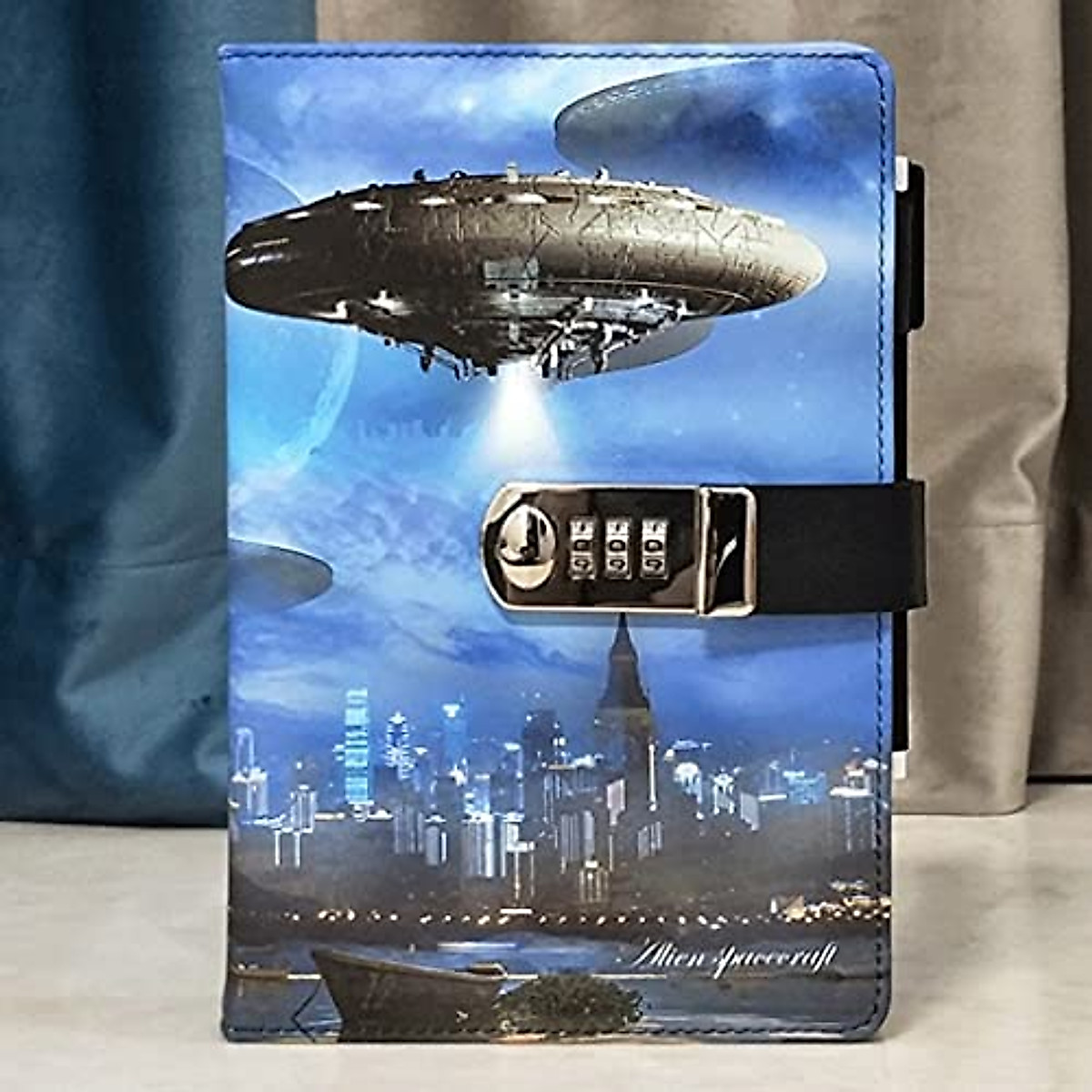 Notebooks A5 Notebook Horizontal Line Inside Page Journal Planner Writing Travel Diary Password with Digital Password 260 Pages Journal Diary (Color : Blue)