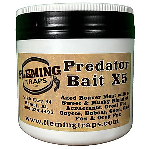 Fleming Traps Predator Bait Kit - Coyote, X5 & Raccoon Bait with Wool - 3 Pack