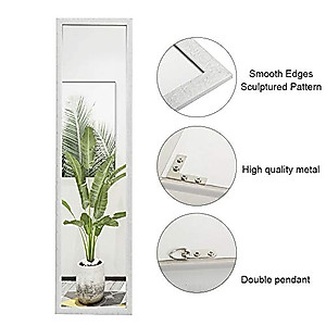 FANYUSHOW Dressing Mirror, Modern, Full Length, Rectangular and Wall-Mounted Door Mirror, Easy to Assemble, Used for Full Body View [White, 50" x 14"]