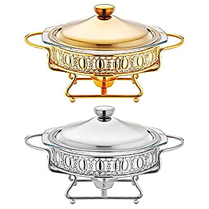 Chafing Food Warmer Chafing Dish Buffet Set Buffet Servers and Warmers Professional Chaffing Server Set Commercial Chafer for Catering (Silver 2L)