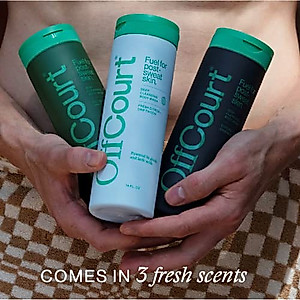 OffCourt Sulfate-Free Body Wash for Men & Women - Non-Drying Exfoliator with Glycolic & Lactic Acids Leaves Skin Fresh & Smooth with Fresh Citrus and Driftwood Scent, 3.4 Fl. Oz (Pack of 1)