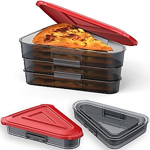 Pizza Storage Container, Expandable Pizza Slice Container, Reusable Pizza Pan Pizza Box Set with Lids to Leftover Organization and Space Saver