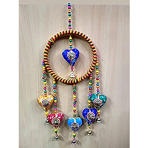 FIKIMOS Handmade Crafted Home Decoration Hanging Heart Shape Door Ornaments Shandler (Love Heart Ring)