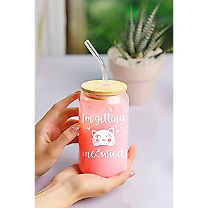 NewEleven Bridal Shower Gifts - Wedding Gifts For Bride - Bride To Be, Bachelorette Gifts, Engagement Gifts For Women - Bride Gifts For Bride To Be, Fiancee, Wifey, Her - 16 Oz Coffee Glass