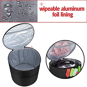 Luxja Dust Cover for 6 Quart Instant Pot (Enclosed on the Bottom), Zipper Closure Cover for 6 Quart Instant Pot (with Accessories Pockets, Patent Design), Black (Medium)