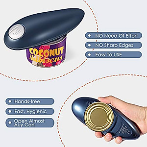 Electric Can Opener, No Sharp Edge Can Opener, Full-Automatic Hands Free Can Opener for Almost Size, Best Gift for Housewives & Senior with Arthritis