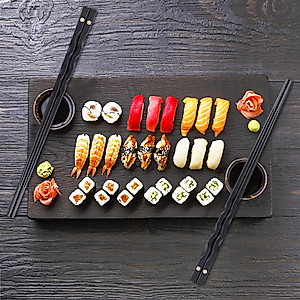 Chopsticks Reusable Chinese Japanese Fiberglass Chopsticks with Holder, Dishwasher Safe, Premium Quality Chopsticks Gift Set(5 pairs)