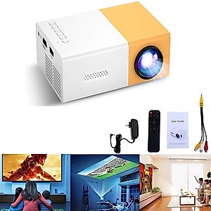G300 HD LED Projector, Upgrade Home Cinema Projector Support 1080P Displaying, Stylish HD Projector Support HDMI, AV, VGA, USB, for SD Input & 3.5mm Earphone Port, Replace Television