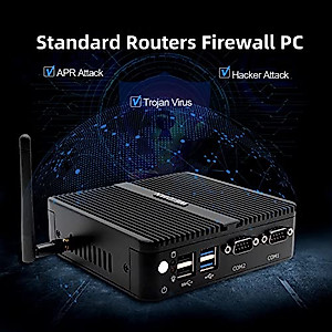 Mini Industrial PC, Windows 10 Pro 8GB DDR4 RAM 256GB SSD, Quad-Core Celeron J4125, 4K HD Mini Desktop Computer, Micro PC, HDMI/VGA/2 RJ45 Gigabit Ethernet/Dual Band Wi-Fi/BT 4.0/2RS232 Com port/VESA
