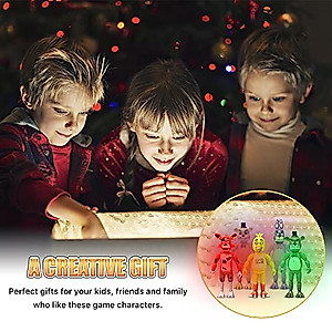 Minaso Action Figures Set, 5 Pcs Action Figures Toys, 5.5 Inches Movable Joints Collectible Toys Set with Light for Toys Dolls Gifts Cake Toppers