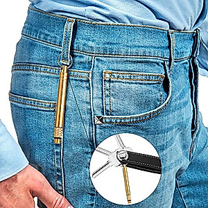 5 Pieces Portable Titanium Toothpicks Pocket Toothpicks Keychain Brass with Metal Toothpick Holder for Outdoor Picnic Camping Accessories