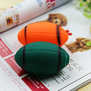 Gilroy Dog Squeaky Toys Ball Throw Rugby Football for Pet Training Sound Toy, Random Color