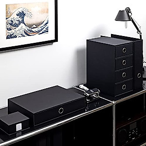 Rossler Soho 4 Drawer Filing Storage Box - Black