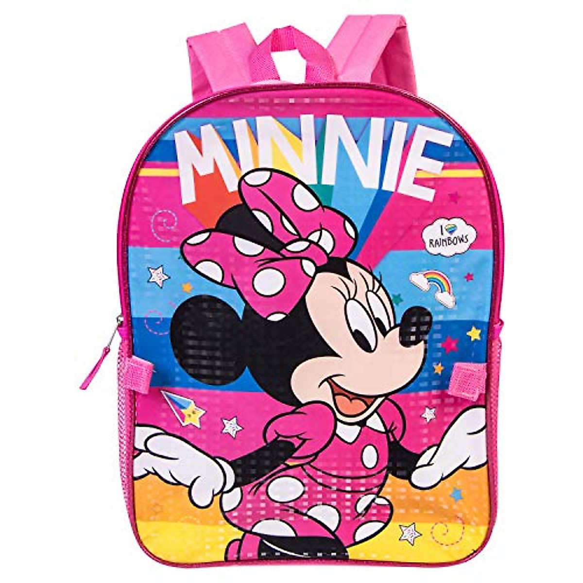 Minnie Mouse Backpack Combo Set - Disney Minnie Mouse Girls' 4 Piece Backpack Set - Backpack & Lunch Kit (Pink)