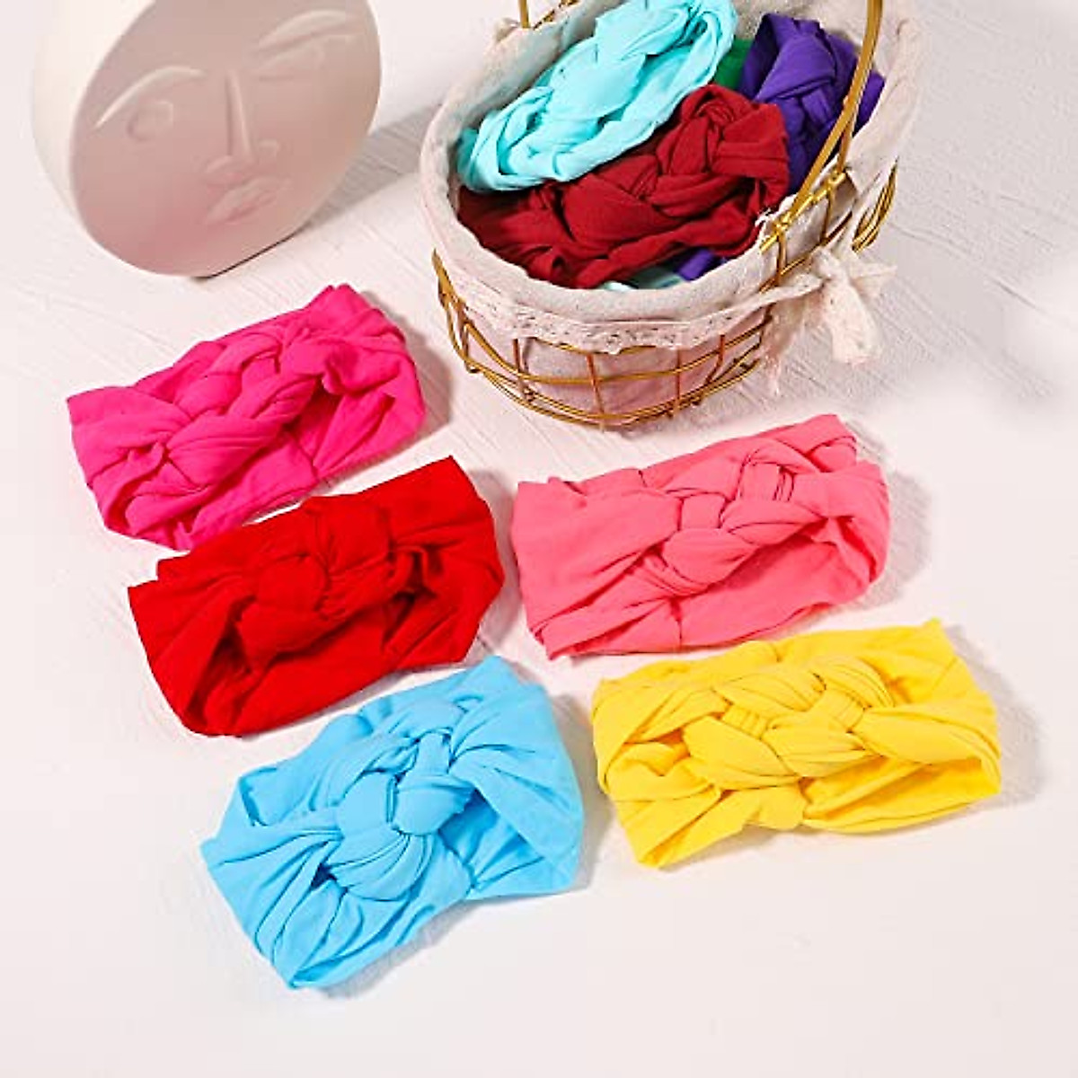 jollybows 20pcs Baby Girls Nylon Headbands Hairband Elastic Turban Hair Accessories for Kids Toddlers Infants