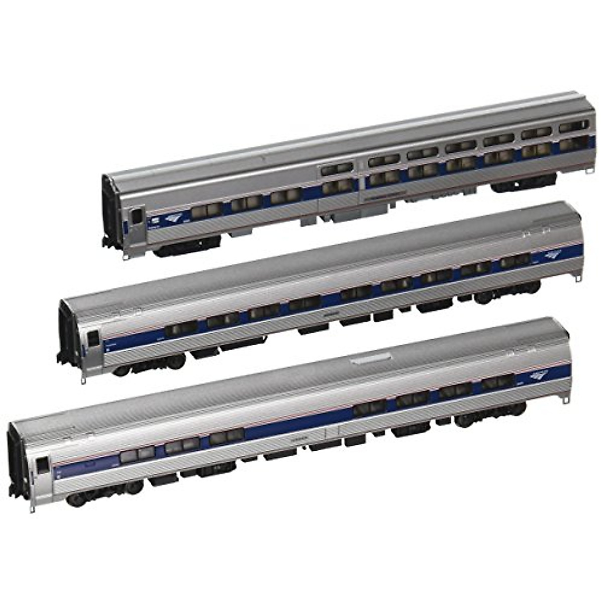 Kato USA Model Train Products Amfleet and Viewliner Intercity Express Phase VI Bookcase Set, 3-Unit Set