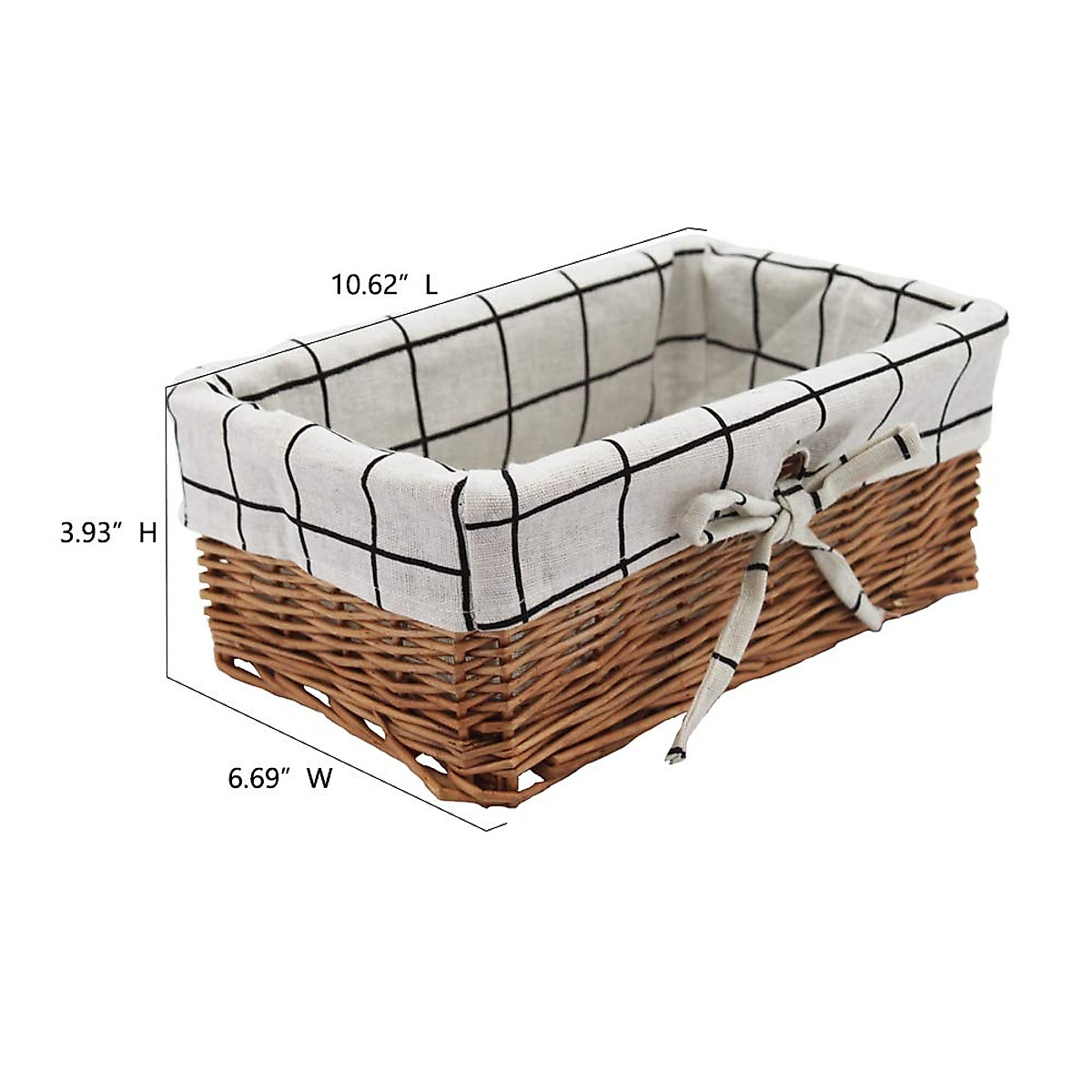 Wicker Storage Basket, Rectangular Storage Basket，Natural and Decorative, Arts and Crafts. (Natural)