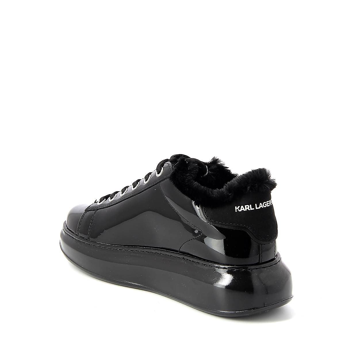 KARL LAGERFELD Kapri Ikon Shine Lo Lace Trainers Women's Black - 37 - Trainers Low Shoes, black, 7 US