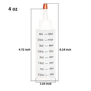 Youngever Set of 16 Plastic Squeeze Condiment Bottles with Tip Cap, HDPE Squeeze Condiment Bottles for Crafts, Food Art, Glue, Henna (4 Ounce)