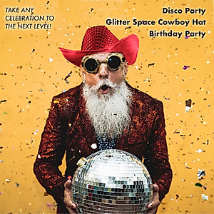 Laurel & Nash - Election Decorations - USA Cowboy Hat Set of 3 (Red, White/Silver, Blue) - American Flag Cowboy Hats for Men - Bedazzled Cowboy Hat - Patriotic Decorations- Cowgirl Hat Sparkly