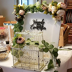 DearHouse 6Pcs Artificial Eucalyptus Garland Faux Silk Eucalyptus Leaves Vines Handmade Garland Greenery Wedding Backdrop Arch Wall Decor,6.1FT/Pcs