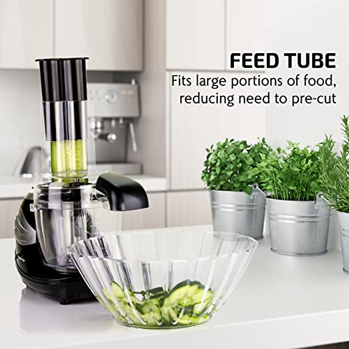 OVENTE Mini Electric Food Processor and Salad Vegetable Shake Mixer 1.5 Cup With Stainless Steel Blades Grater Slicer Chopper Juicer blenders and Emulsify Accessories Black PF1007B