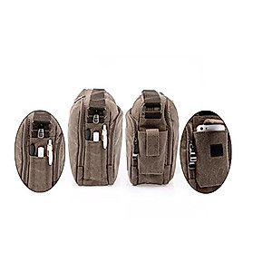 SCL Men's Classic Messenger Canvas Bags Cross Body Satchel Bag Shoulder Bag (Brown)