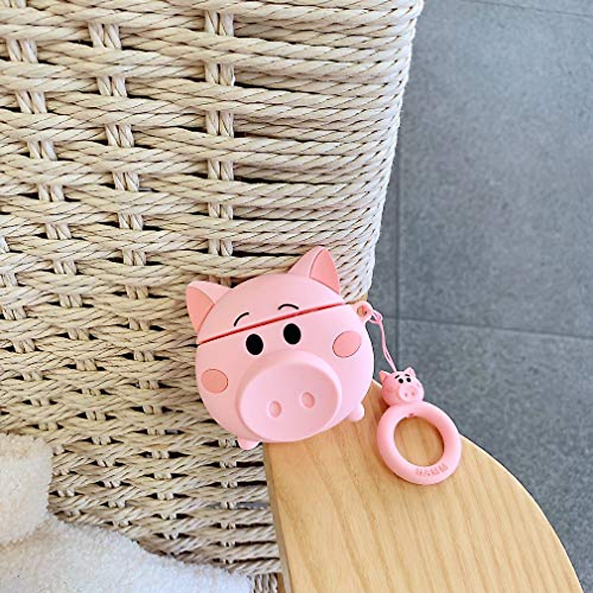 Pig Airpods Pro Case,Cute 3D Funny Cartoon Pig Character Silicone Airpod Pro Cover,Kawaii Fun Lovely Design Skin,Cases for Girls Kids Teens Boys Air pods Pro (Pig)