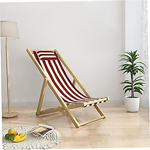 Wedhapy Patio Chair Replacement Fabric 45x17 Folding Sling Chair Replacement Fabric with Pillowcase Red and White Stripes Patio Chair Sling Replacement for Home Beach Balcony Patio Chair Sling Repl