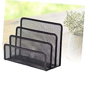 NUOBESTY School Metal Paper Holders Collection Folders Stacking Desktop Record Mail Folder Mesh Countertop Cell Duty Filing Desk Bill Organizer Holder Compartments Rack Letter Tray Home