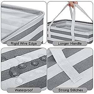 6 Pcs Laundry Hamper 75L Large Collapsible Laundry Baskets Freestanding Dirty Clothes Hamper Waterproof Clothes Hampers Organizer with Easy Carry Handles for Laundry Clothes Bedroom (Gray, White)