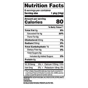 SlimFast Low Carb Snacks, Real Cheddar Cheese Crisps, Keto Friendly, with 6g of Protein, 6 Count Box (Packaging May Vary)